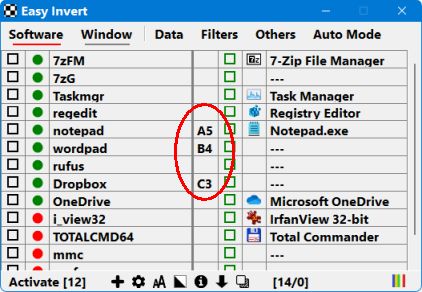 Easy Invert - Background panel